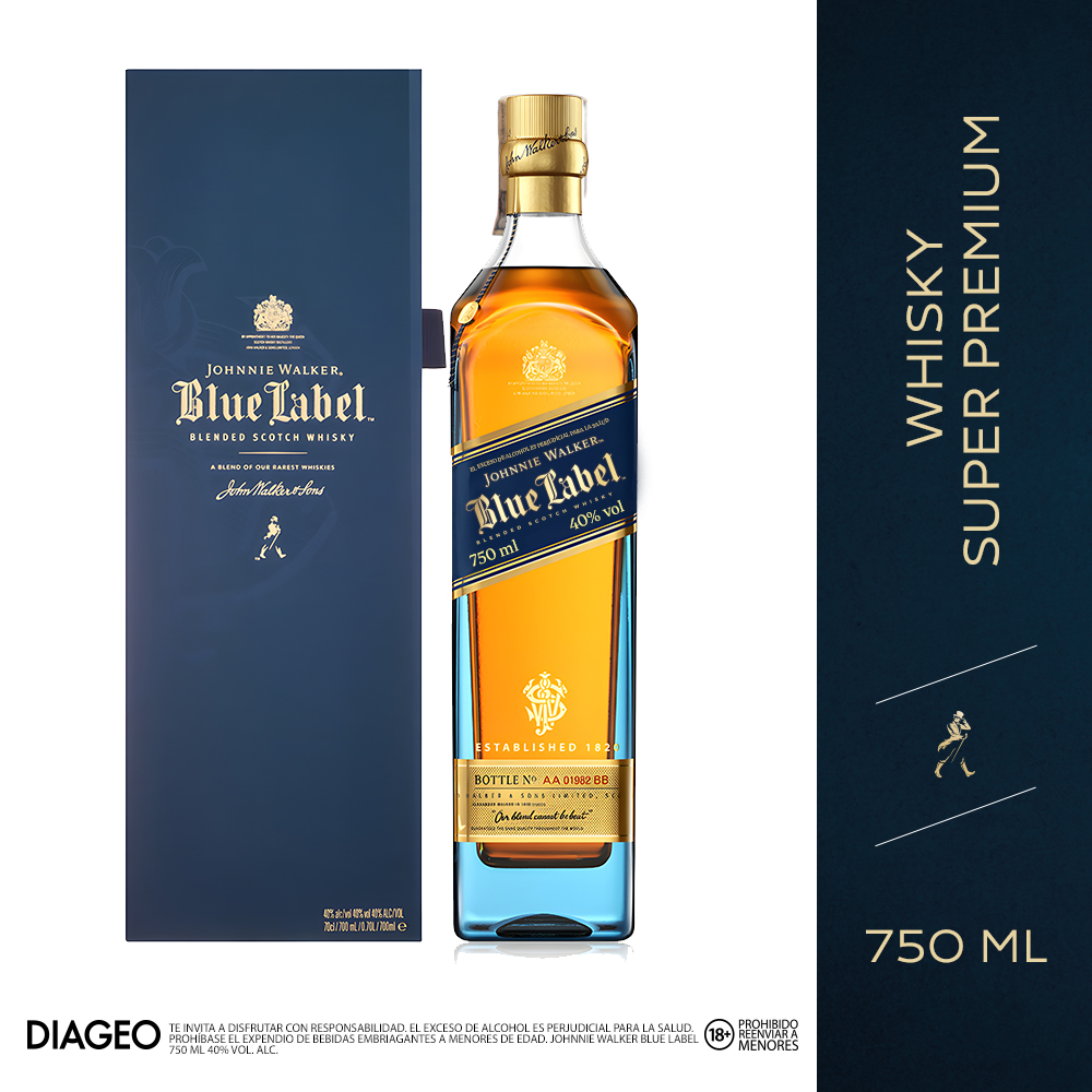 Johnnie Walker Blue Label whisky escocés 750 ml - Rappi