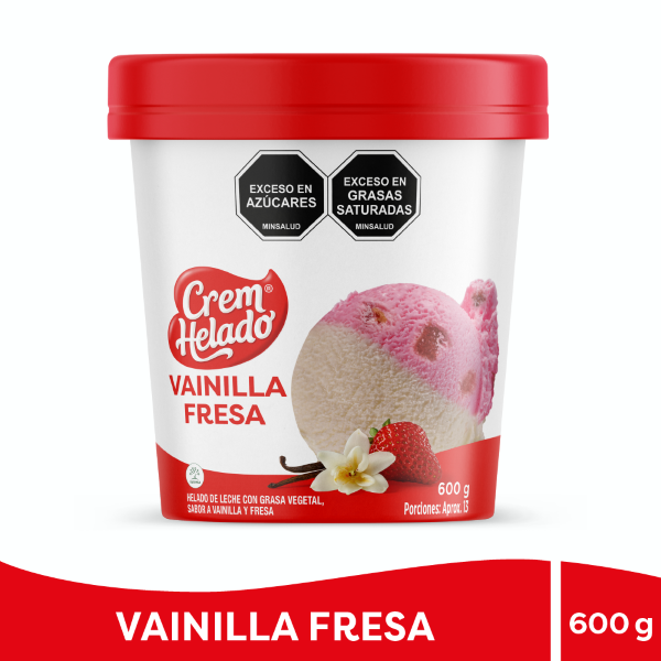 Crem Helado Sabor Vainilla Fresa - Rappi