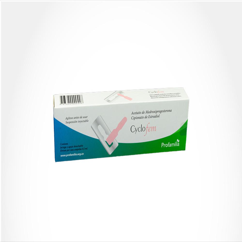 Cyclofem Suspensión Inyectable (25 mg / 5 mg) Precio - Rappi