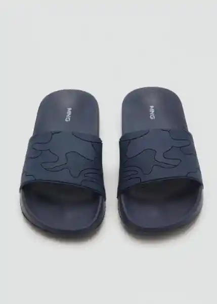 Sandalias Chancla Patch Azul Talla 32 Niños Mango - Rappi