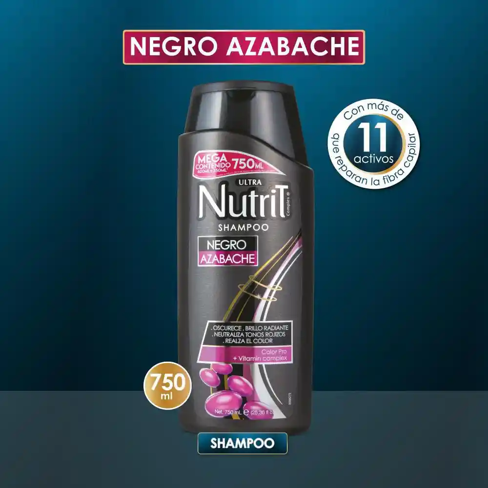Ultra Nutrit Shampoo Negro Azabache Mega Contenido - Rappi