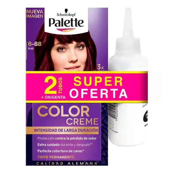 Palette Tinte Color Creme Tinte 6-+ Oxigenta - Rappi