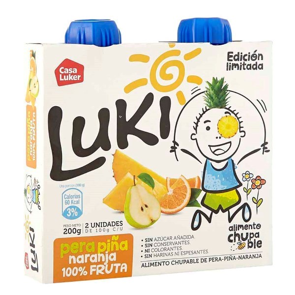 Luki Pack Alimento Chup Pera Pia Naranja - Rappi