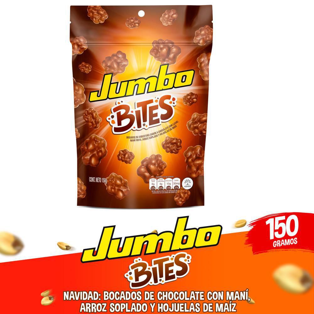 Jumbo Chocolates Bites con Maní Arroz Inflado y Hojuelas de Maíz - Rappi