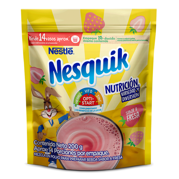 Bebida en polvo NESQUIK sabor a Fresa x 200g Precio - Rappi