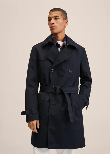 Mango Gabardina Parka Tango Navy Talla S - Rappi