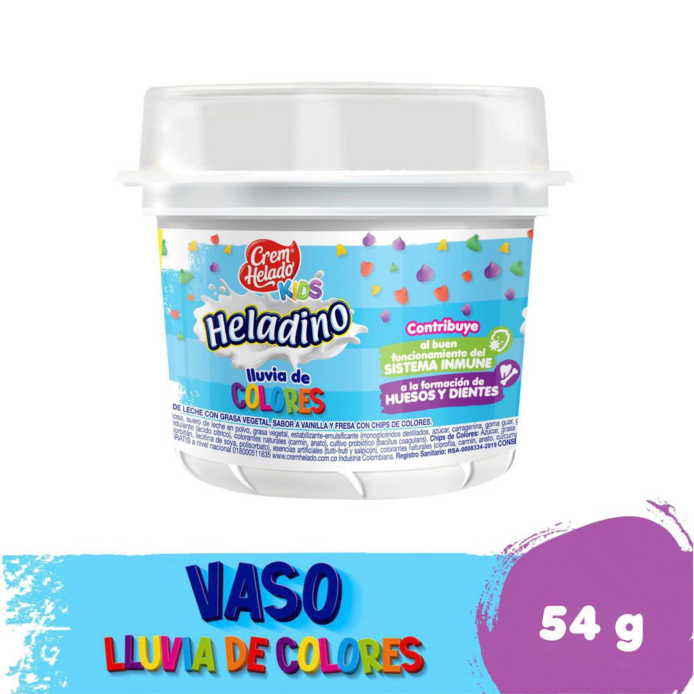 Crem Helado Heladino Lluvia de Colores - Rappi