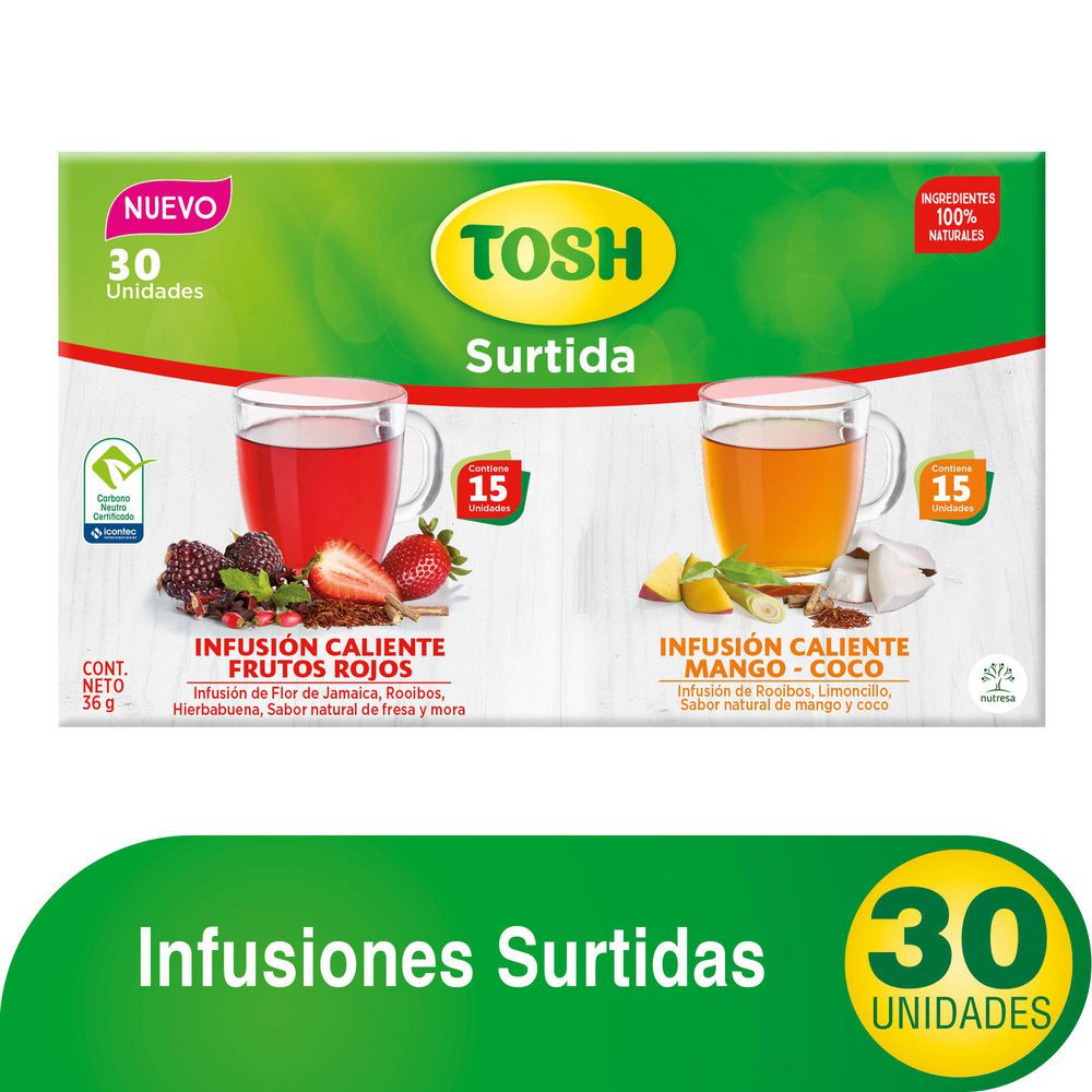 Tosh Infusión Frutal Surtida desde $ 12.600