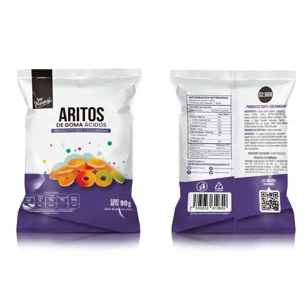 Miniso Snack Aritos de Goma Ácidos y Azúcar 90 g - Rappi