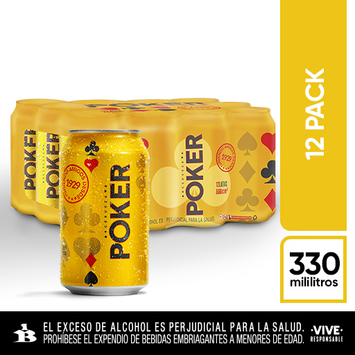 Poker Cerveza Tipo Lager en Lata por 12 Unidades desde $ 34.800