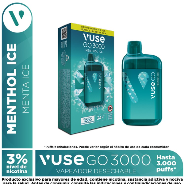 Vuse Go Vapeador Menthol Ice 3000 Puffs - Rappi