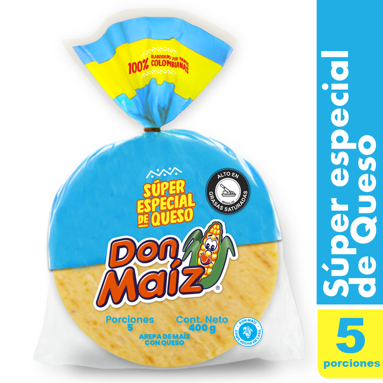 Arepa Don Maiz Super especial de queso. 5 Unidades. 400G. desde $ 13.100