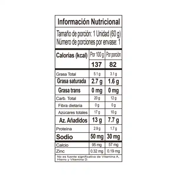 Crem Helado Casero Yogurt Fresa 60 g desde $ 3.020