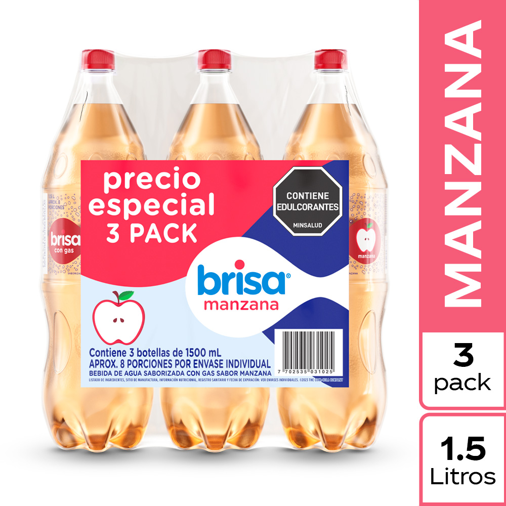 Agua Saborizada Brisa Con Gas Manzana X3und 1.5l (4500 Ml) - Rappi