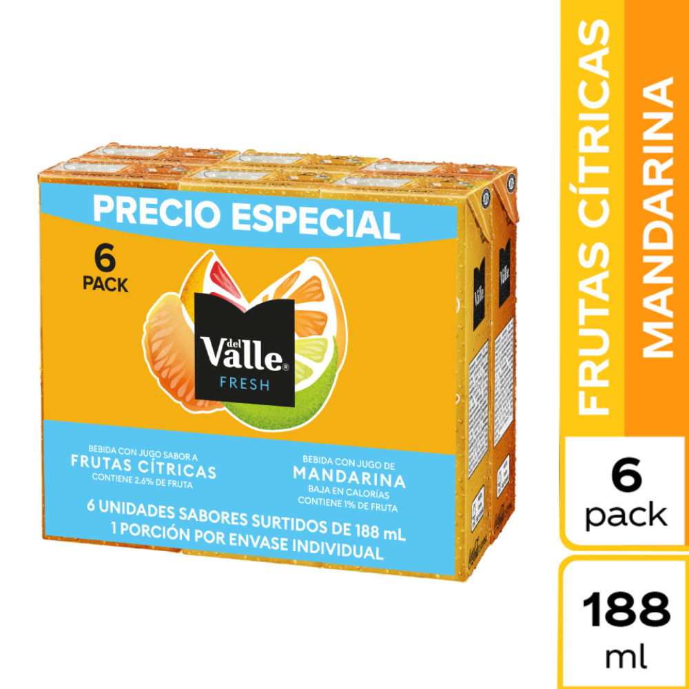 Jugo Del Valle Fresh Frutas Citricas 188ml x 6 Unds desde $ 7.230
