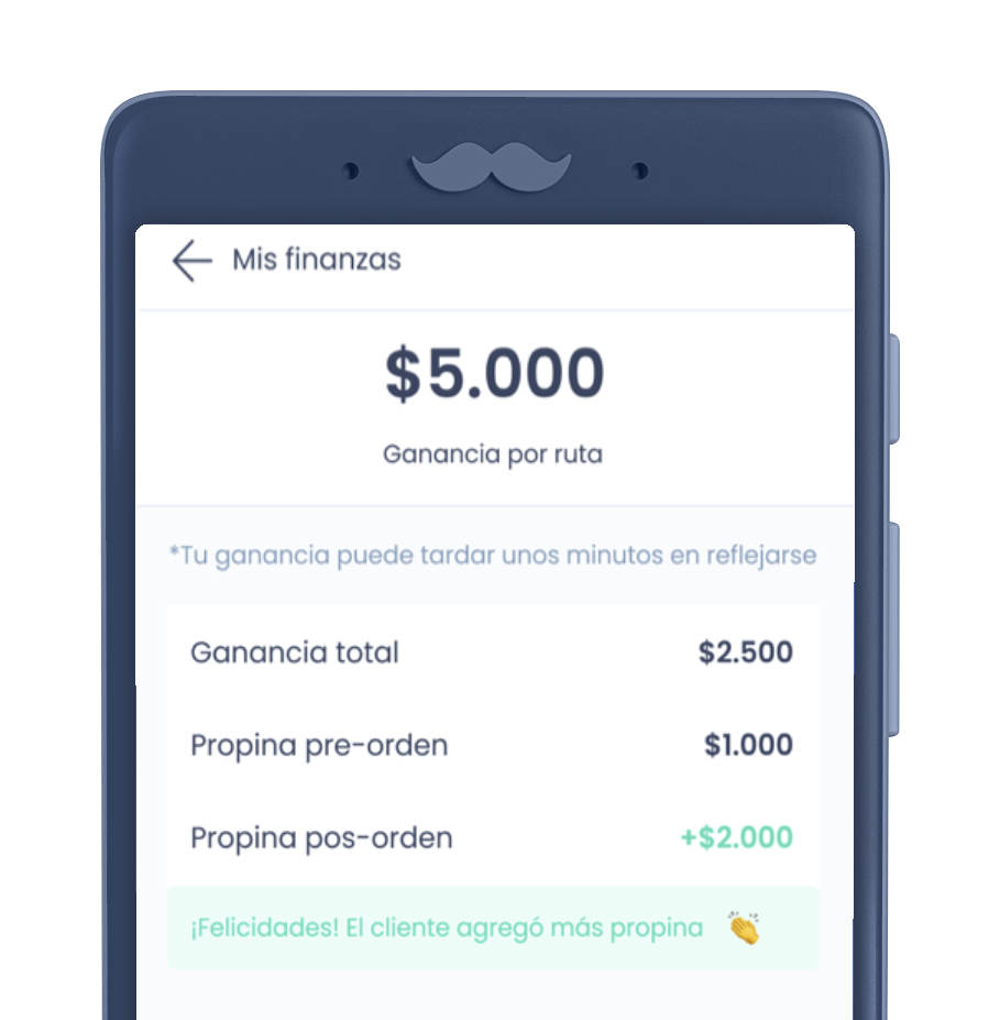 Incentivos: corresponden a las misiones o ganancias extra por pedido en los que te puedes inscribir.
