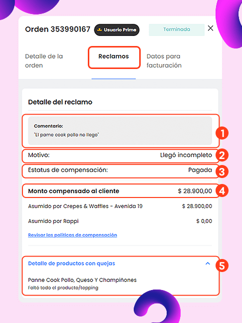 Consulta fácilmente el detalle de tus órdenes compensadas